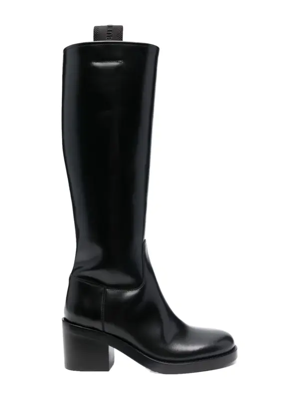 BOTTERO Leather Long Boots - Black