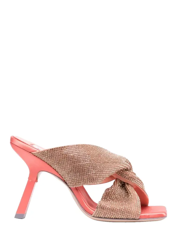 SEBASTIAN MILANO 100mm Crystal-embellished Sandals - Orange