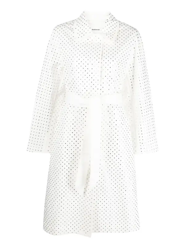 P.a.r.o.s.h Rhinestone-embellished Trench Coat - White