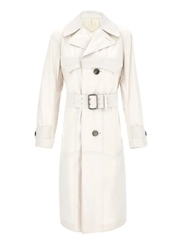 FERRAGAMO Single-breasted Trench Coat - White