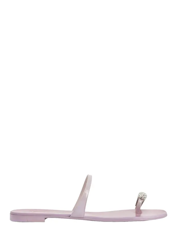 GIUSEPPE ZANOTTI Crystal-embellished Flat Slides - Pink