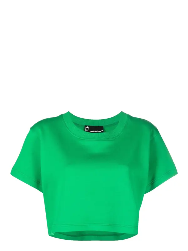 STYLAND Organic-cotton Cropped T-shirt - Green