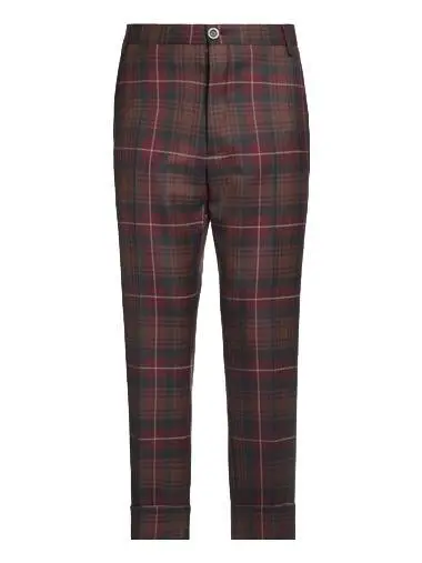LARDINI Tartan Wool Trousers - Brown