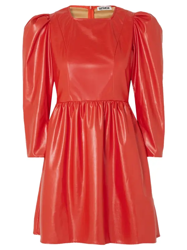 Batsheva Vinyl Mini Dress - Orange