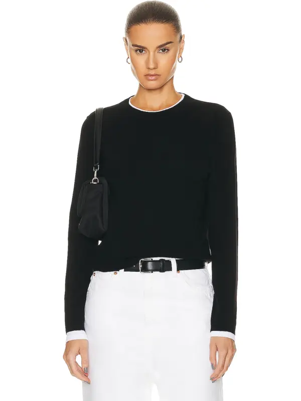 Guest In Residence Shrunken Crew Top - Black