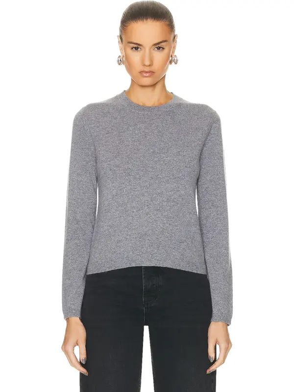 Guest In Residence Shrunken Crew Top - Steel
