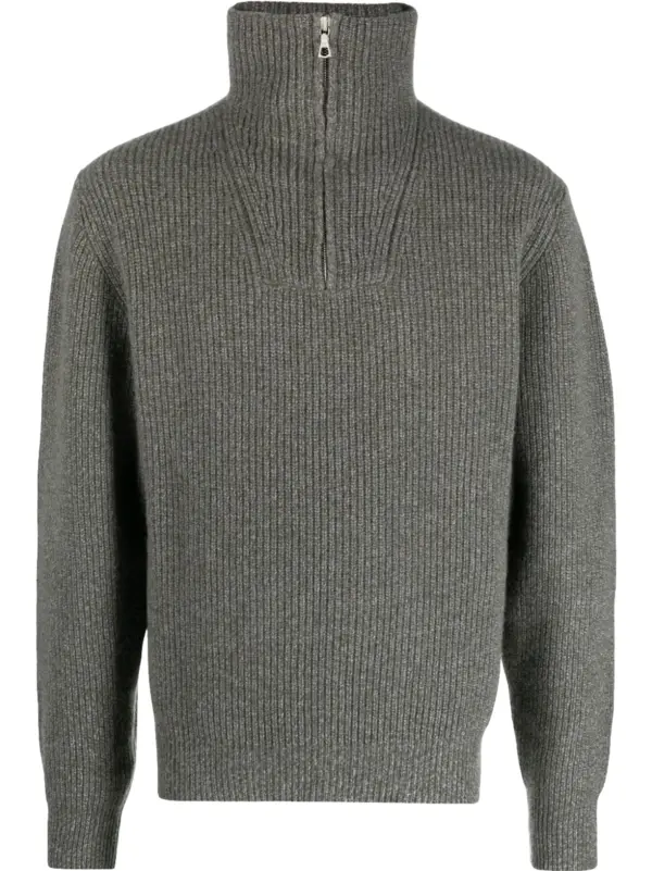 Officine Générale Tarek Mock-neck Jumper - Green