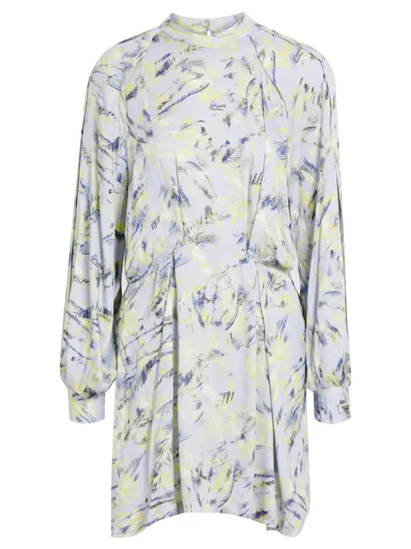 IRO PARIS Kardes Cutout Printed Twill Mini Dress - Lilac