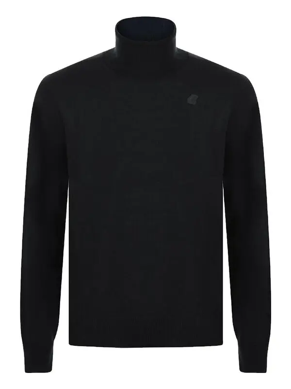 K-WAY Virgin Wool Turtleneck Sweater - Black
