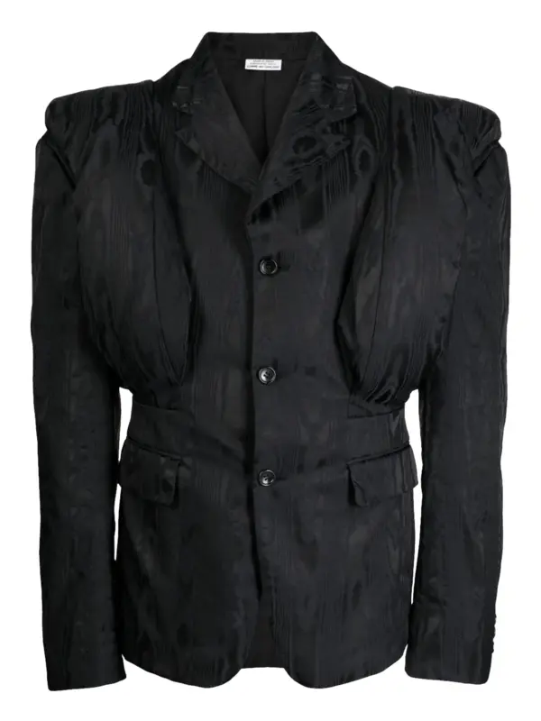 Comme Des Garçons Striped Padded Blazer - Black