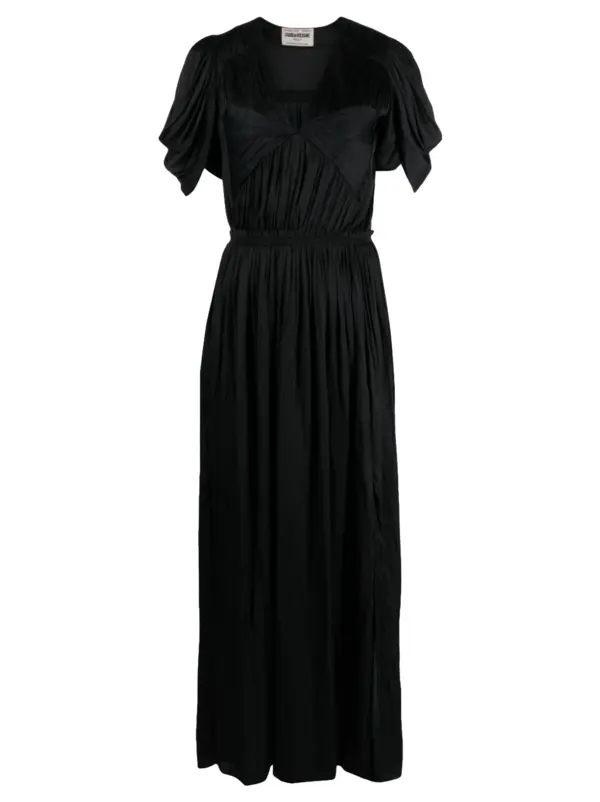 Zadig&Voltaire Bow-embellished Crinkled Satin Dress - Black