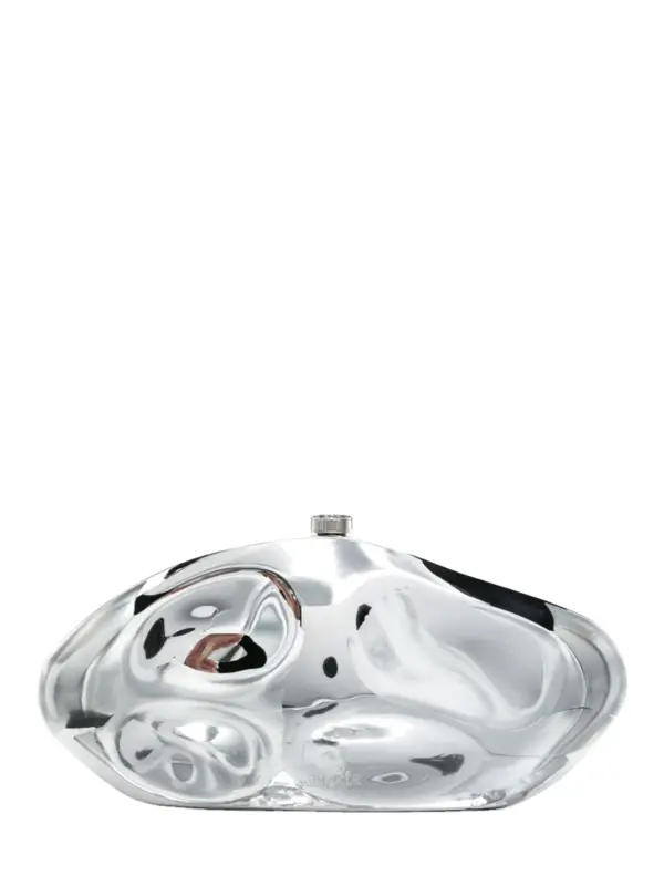 Cult Gaia Caldera Sculpted Clutch - Silver