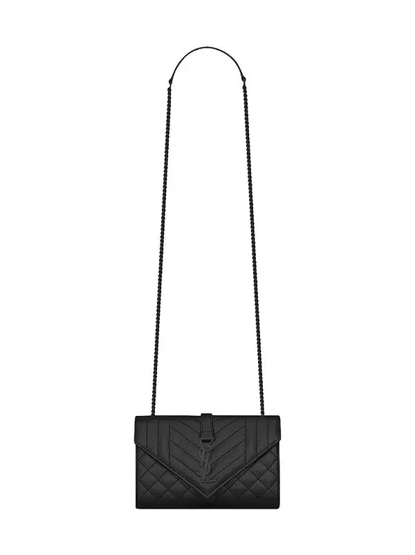 Saint Laurent Envelope Shoulder Bag - Black/black
