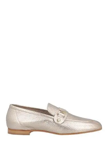 BALDININI Leather Loafers With Metal Applications - Grey