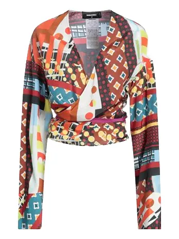 Dsquared2 Viscose And Silk Top - Brown
