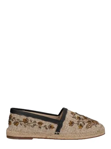 Dolce & Gabbana Floral-print Espadrilles - Beige