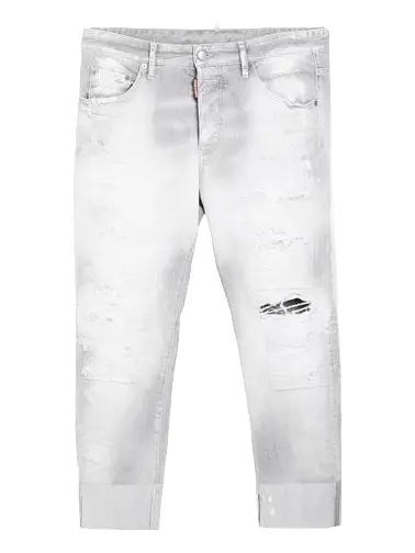 Dsquared2 Straight-leg Jeans With Distressed Details - Grey