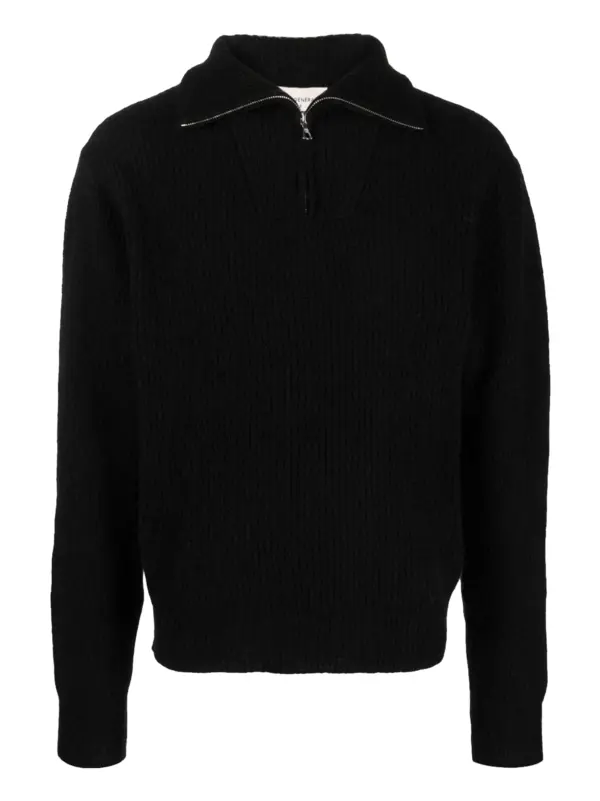 Officine Générale High-neck Ribbed Jumper - Black
