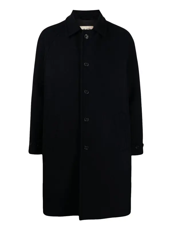 VALSTAR Single-breasted Virgin Wool Coat - Blue