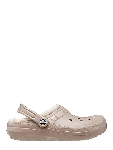 Pink Crocs Classic Lined Clogs - White,ivory