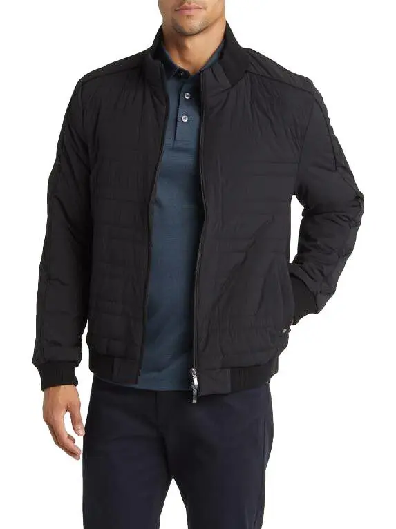Robert Barakett Linmore Quilted Bomber Jacket - Black