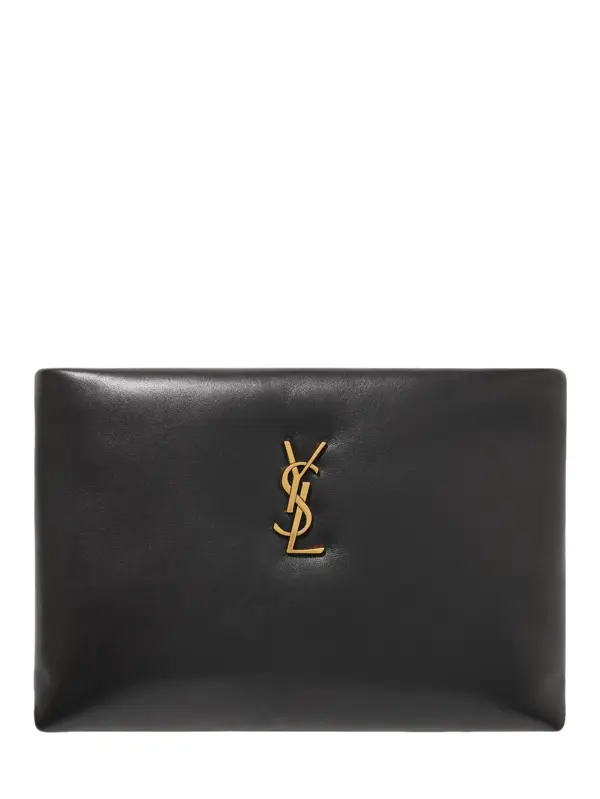 Saint Laurent Calypso Small Padded Leather Clutch - Black