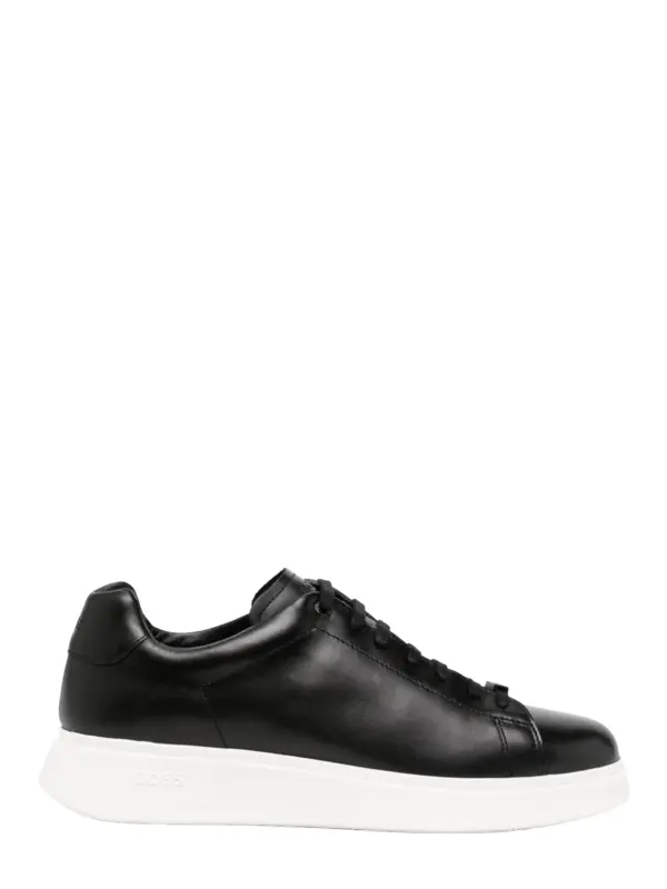 Hugo Boss Lace-up Leather Sneakers - Black