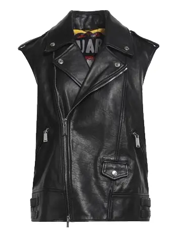 Dsquared2 Calfskin Biker Jacket - Black