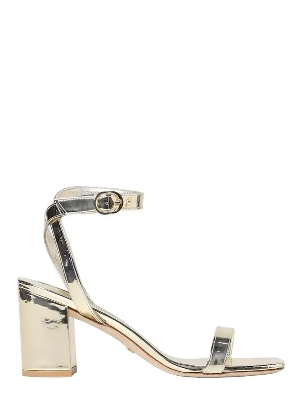 STUART WEITZMAN Laminated Patent Leather Sandals - Platinum
