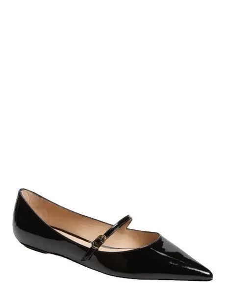 STUART WEITZMAN Emilia Mary Jane Flat - Black Patent