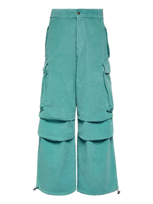 Alanui Velvet Corduroy Cargo Trousers - Blue