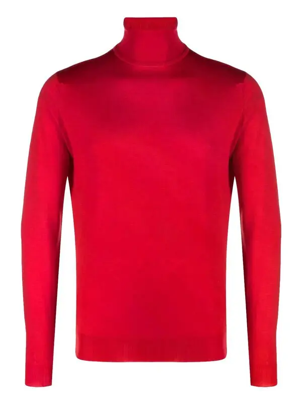 John Smedley Roll-neck Merino-wool Jumper - Red