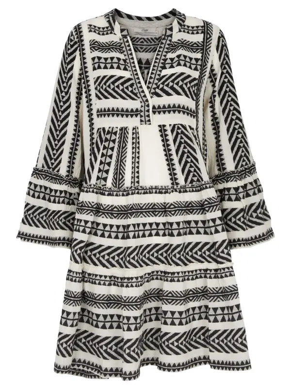 Devotion Ella Embroidered Mini Dress - Black And White
