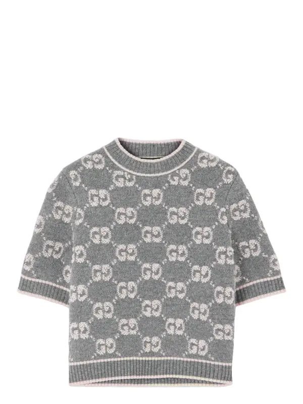 Gucci Jacquard-knit Wool-bouclé Sweater - Gray