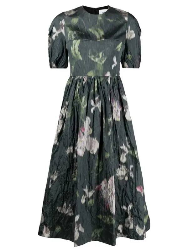 Erdem Floral-print Midi Dress - Green