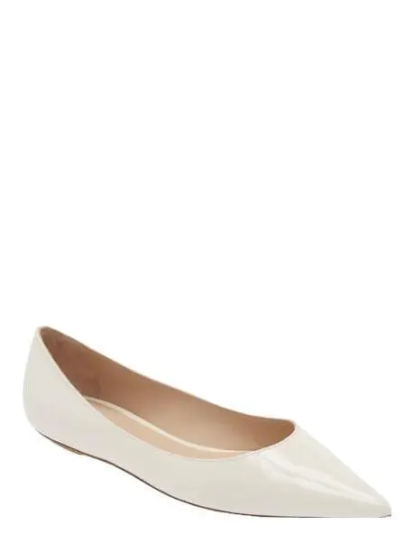STUART WEITZMAN Emilia Pointed-toe Flat - Cream Patent