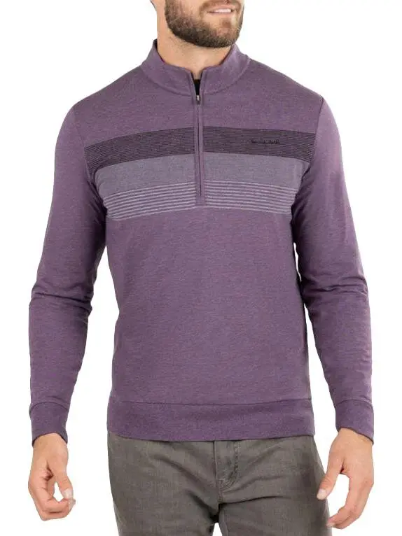 Travis Mathew Pioneer Stretch Half Zip Pullover - Heather Sweet Grape