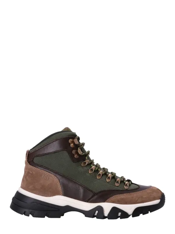 Hugo Boss Chester Panelled Leather Boots - Brown