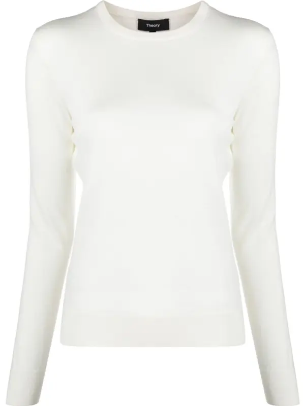 Theory Long-sleeve Wool Jumper - White