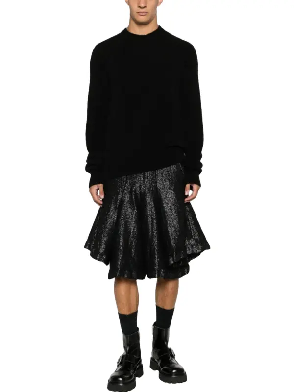 Comme Des Garçons Draped Lurex Shorts - Black