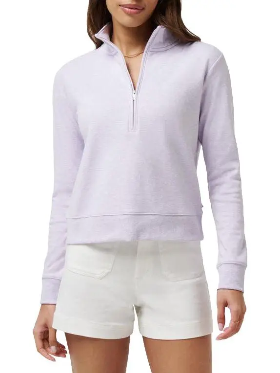 Travis Mathew Cloud Half Zip Pullover - Heather Orchid Petal