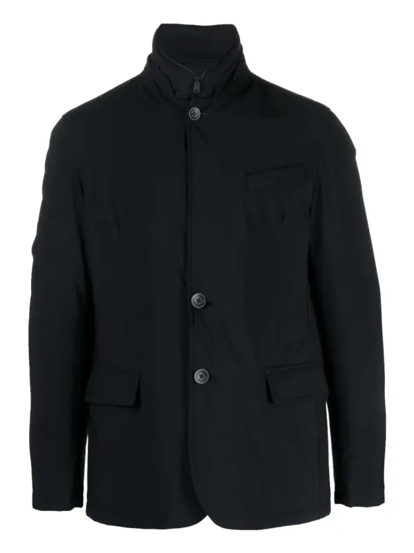 Herno High-neck Button-up Jacket - Blue