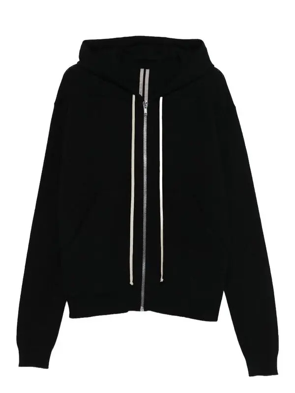 Rick Owens Hooded Zip-up Sweater - Black