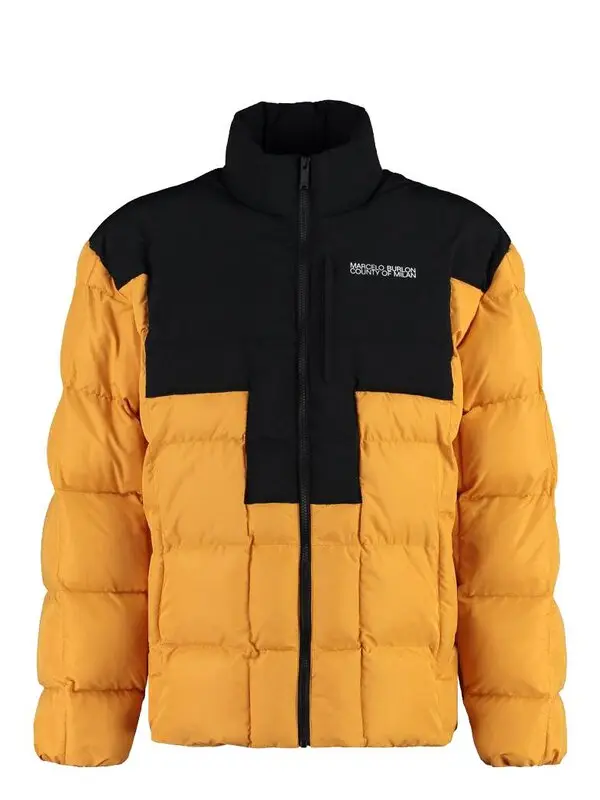 MARCELO BURLON C.OF MILAN HOME Full Zip Down Jacket - Ocher