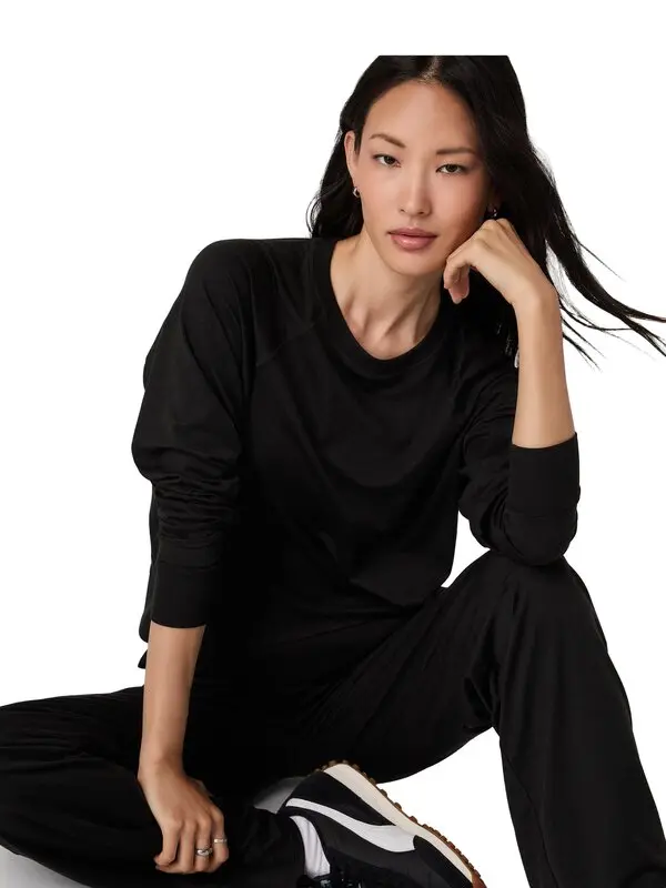 Vuori Long Sleeve Halo Crew Neck Shirt - Black Heather
