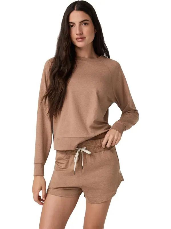 Vuori Long Sleeve Halo Crew Neck Shirt - Nutmeg Heather