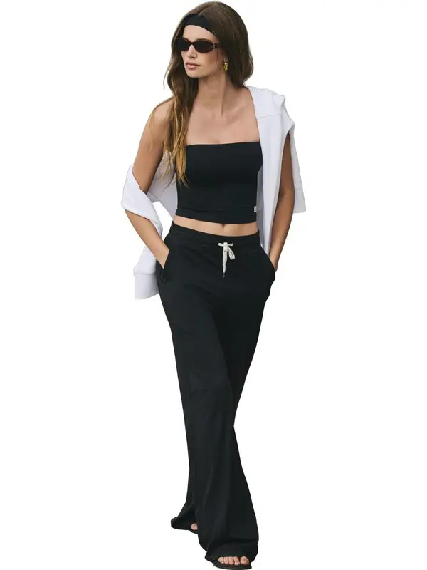Vuori Essential Wide Leg Pants - Black Heather