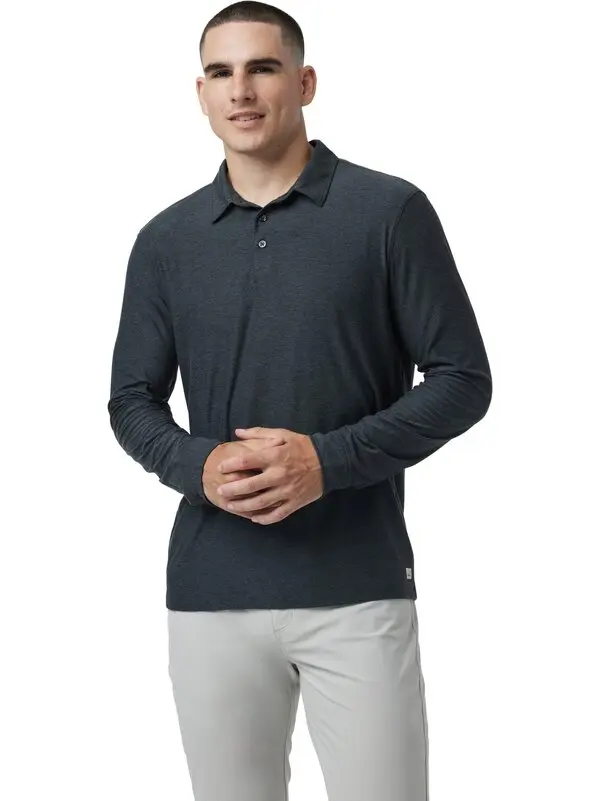 Vuori Long-sleeve Strato Tech Polo - Charcoal Heather