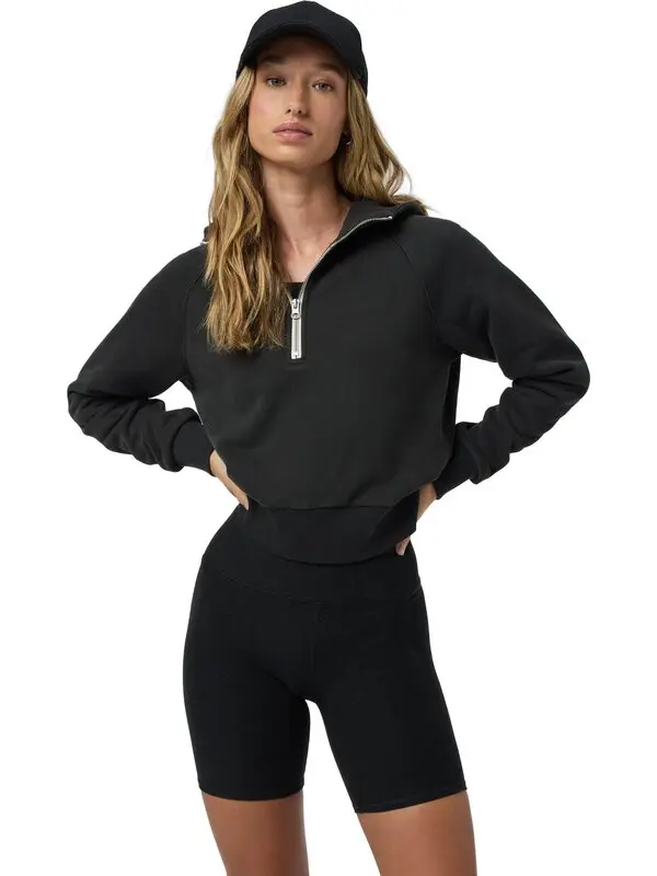 Vuori Restore Half Zip Hoodie - Washed Black