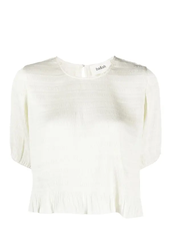 Ba&sh Ruched Blouse - Neutrals